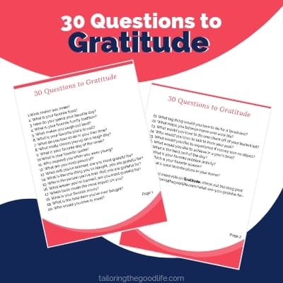 30 Gratitude Journal Prompts - Tailoring the Good Life